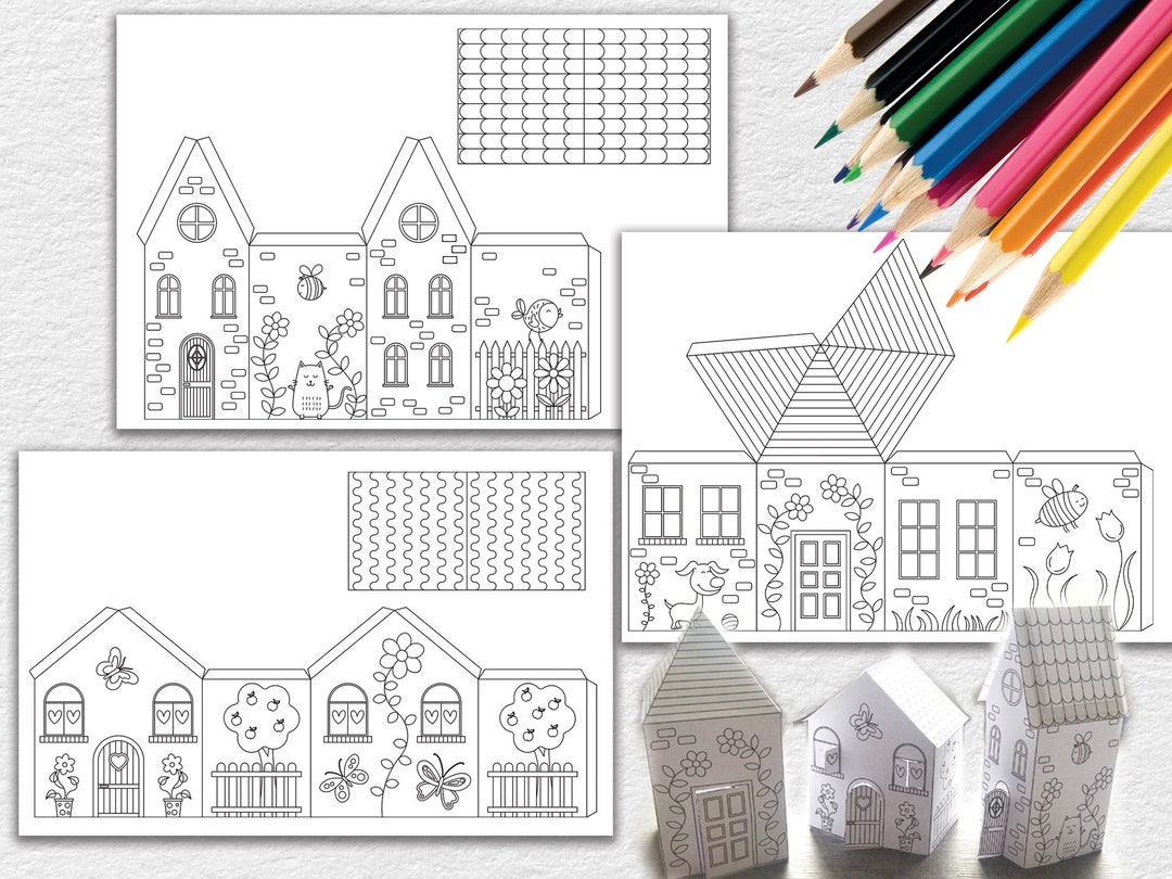 Paper Houses Template Printable Craft Sheets, Activity Sheets, Paper ...
