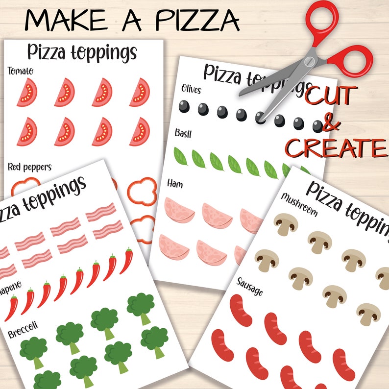 Make Your Own Pizza, Pizza Craft for Children, Pizza Cut and Create ...