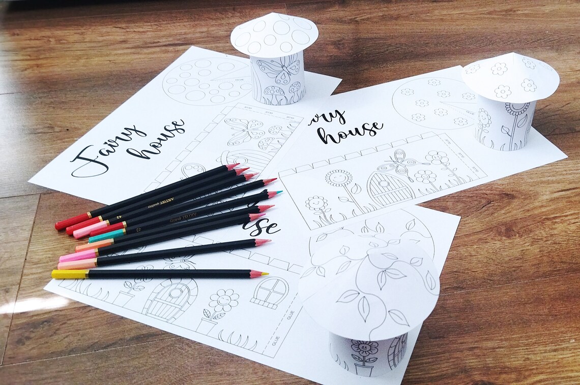 Fairy Paper Houses Template Printable Craft Sheets, Activity Sheets ...
