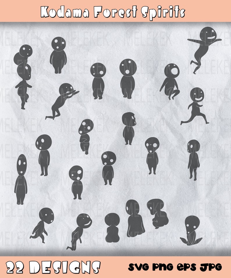 Kodama Forest Spirits Princess Mononoke SVG EPS PNG, Anime Svg, Kodama ...