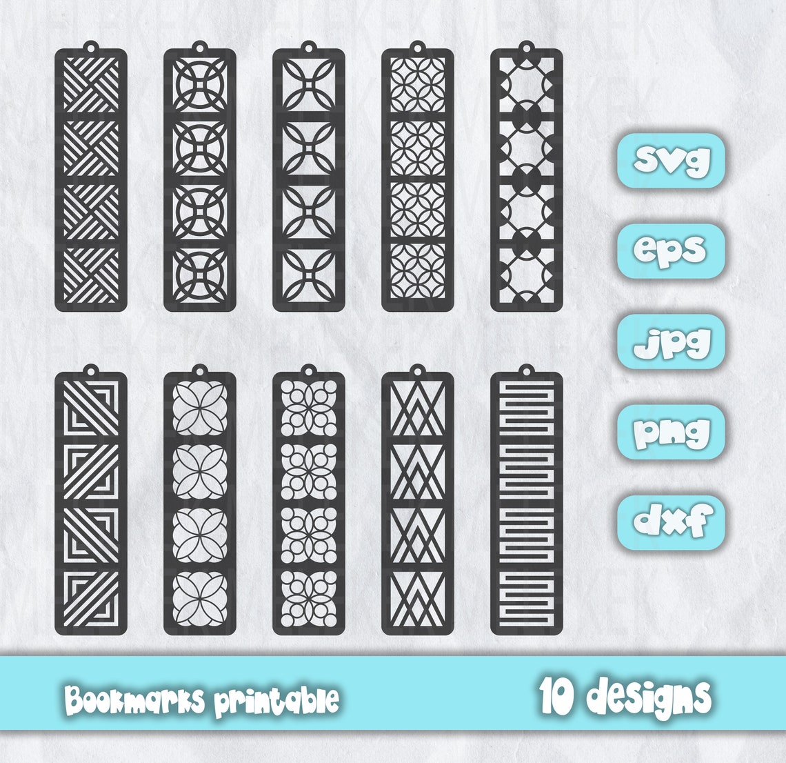 Bookmarks SVG EPS PNG Dxf, Bookmark Laser Cut File Vector, Bookmark ...