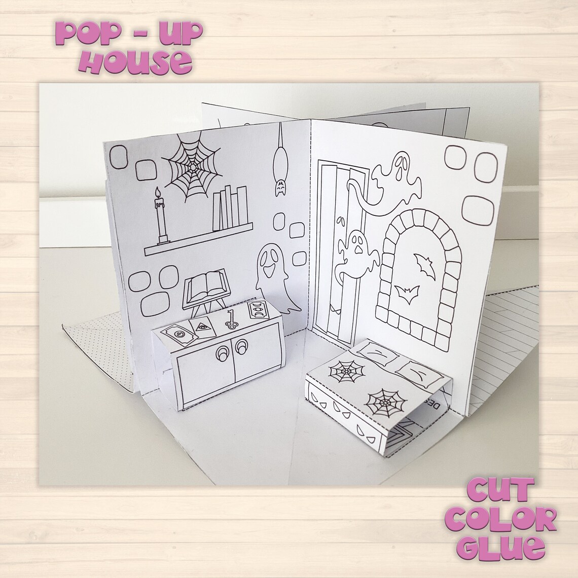 Haunted Halloween Witch Pop-up Paper House Book, Haunted House to Print ...