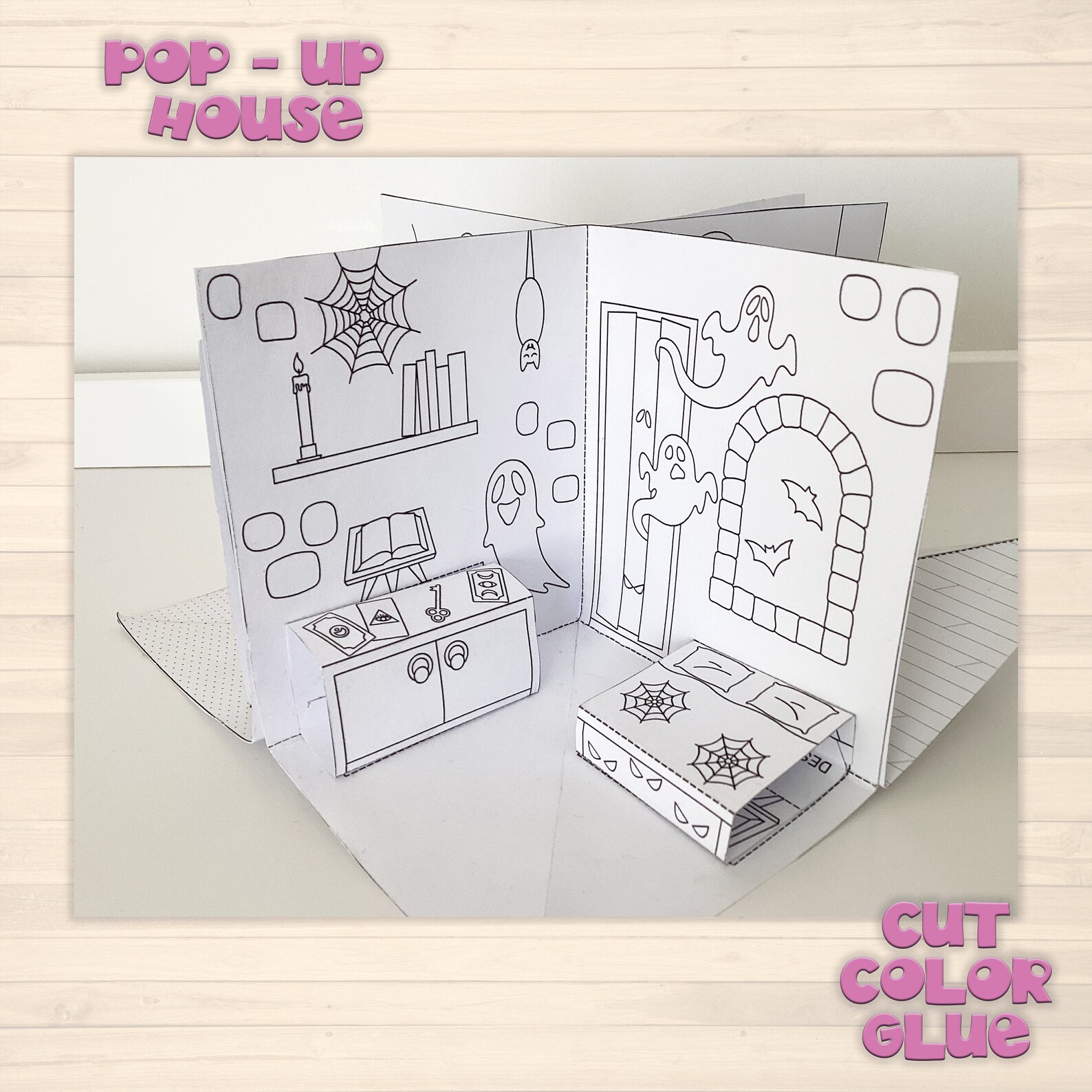 Haunted Halloween Witch Pop-up Paper House Book, Haunted House to Print ...