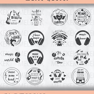 Music Quotes SVG PNG EPS Cut File for Cricut, Design Music Lover ...