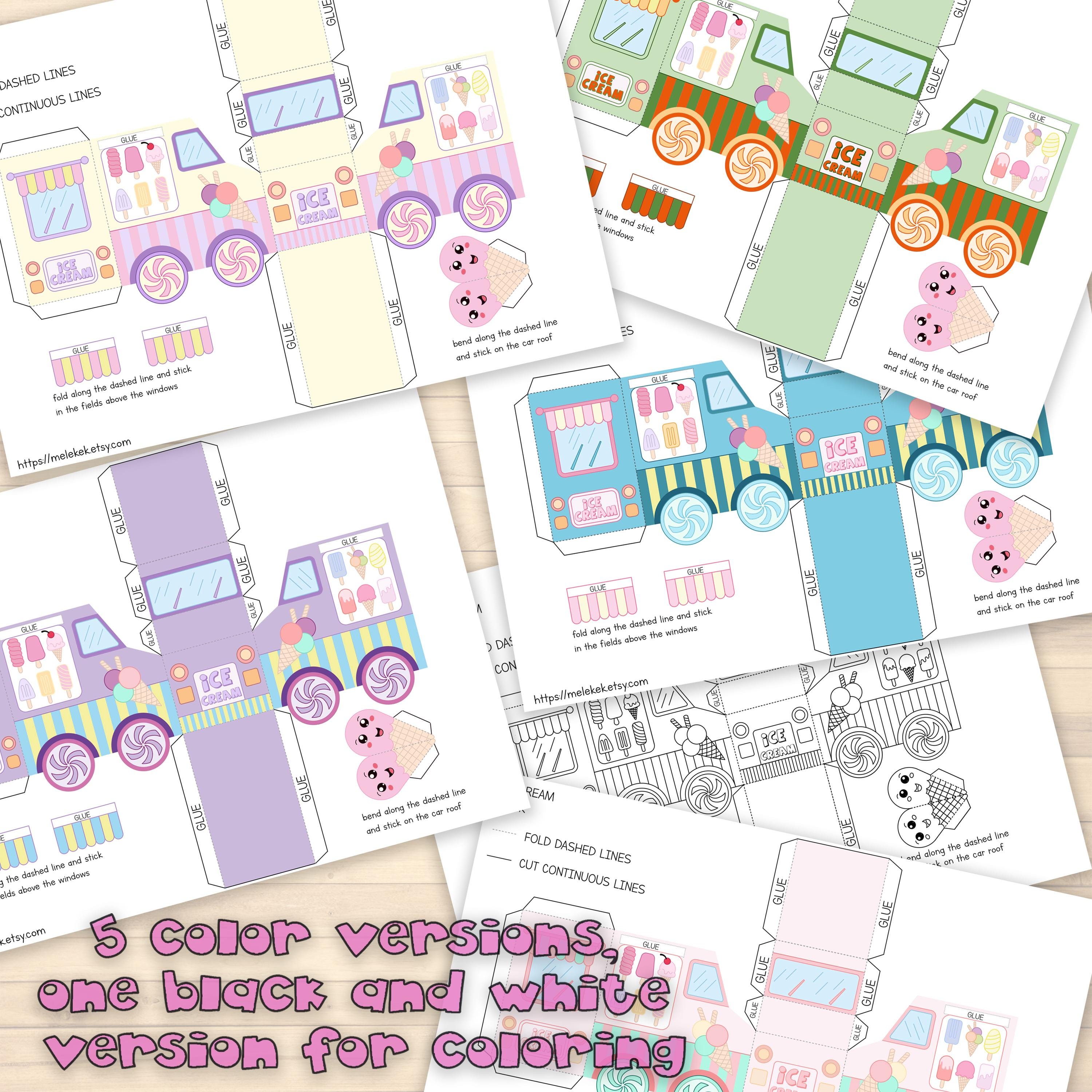 Ice Cream Truck Template Printable Craft Sheets, Ice Cream Shop Paper ...