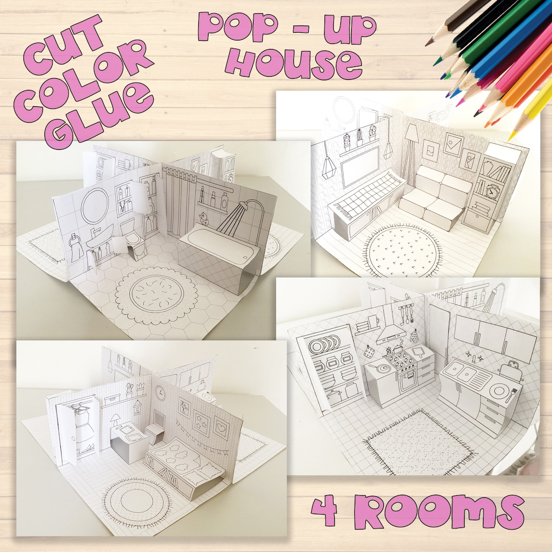 Pop-up Paper House Template Printable Craft Sheets, Activity Sheets ...