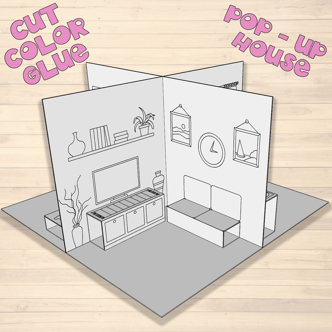 Pop-up Paper House Template Printable Craft Sheets, Activity Sheets ...
