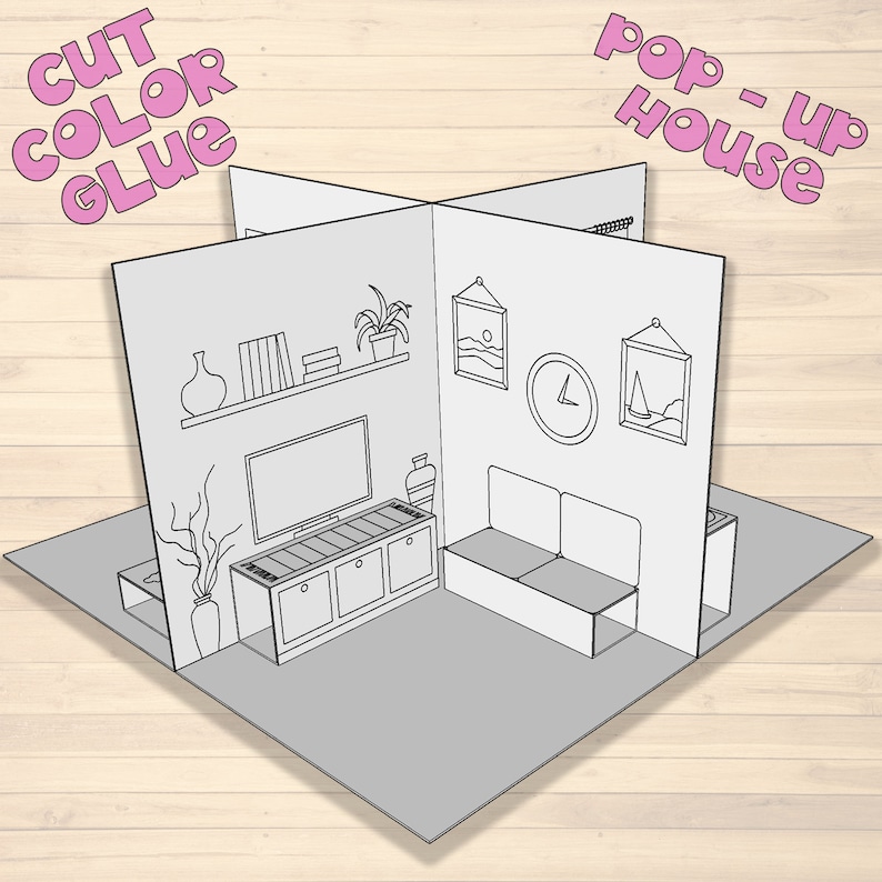 Pop-up Paper House Template Printable Craft Sheets, Activity Sheets ...