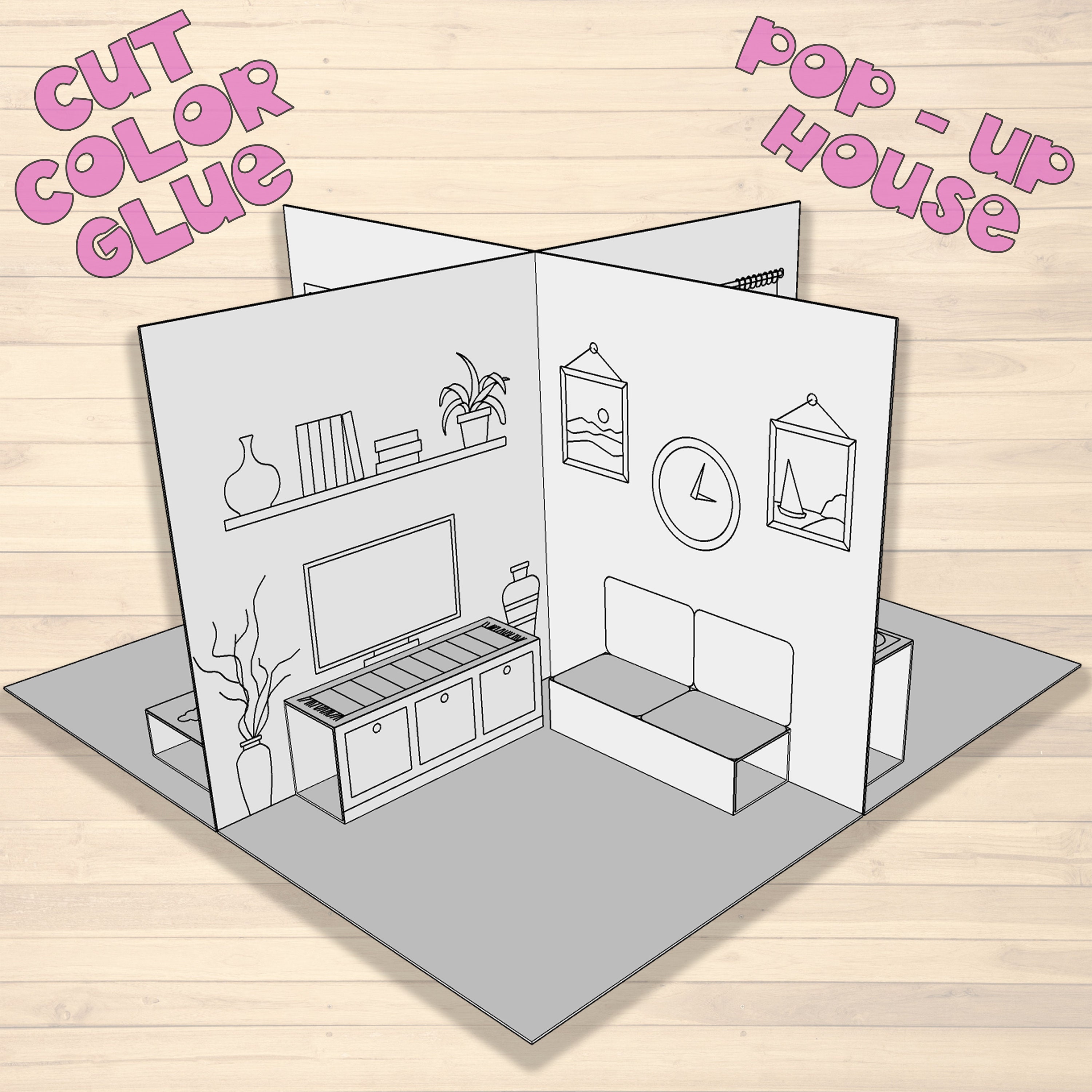 Pop-up Paper House Template Printable Craft Sheets, Activity Sheets ...