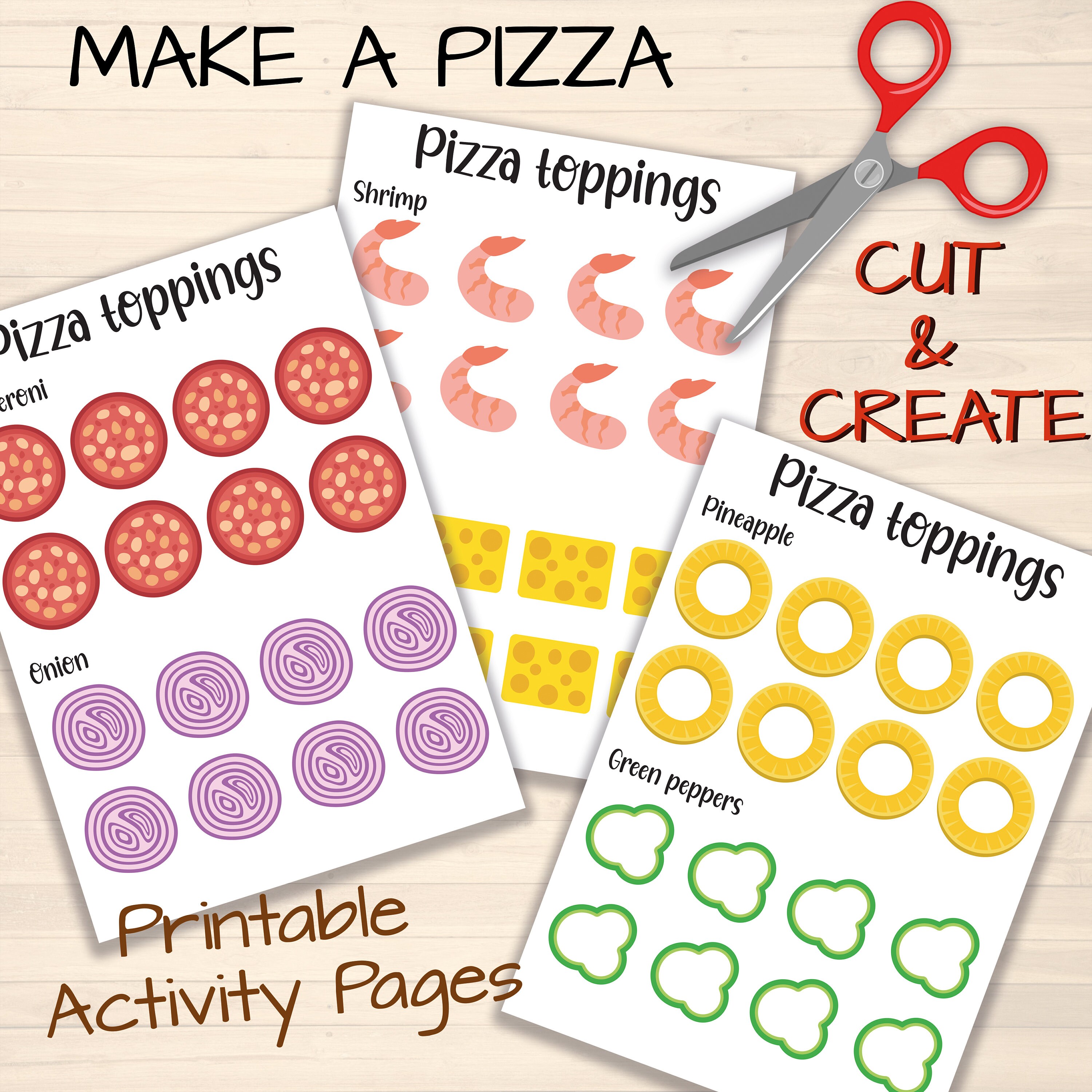 Make Your Own Pizza, Pizza Craft for Children, Pizza Cut and Create ...