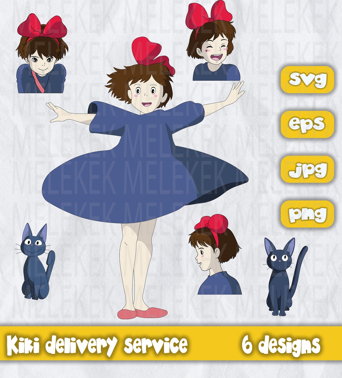 Kiki Svg, Kiki's Delivery Service Inspired SVG EPS PNG, Anime Svg, Kiki ...