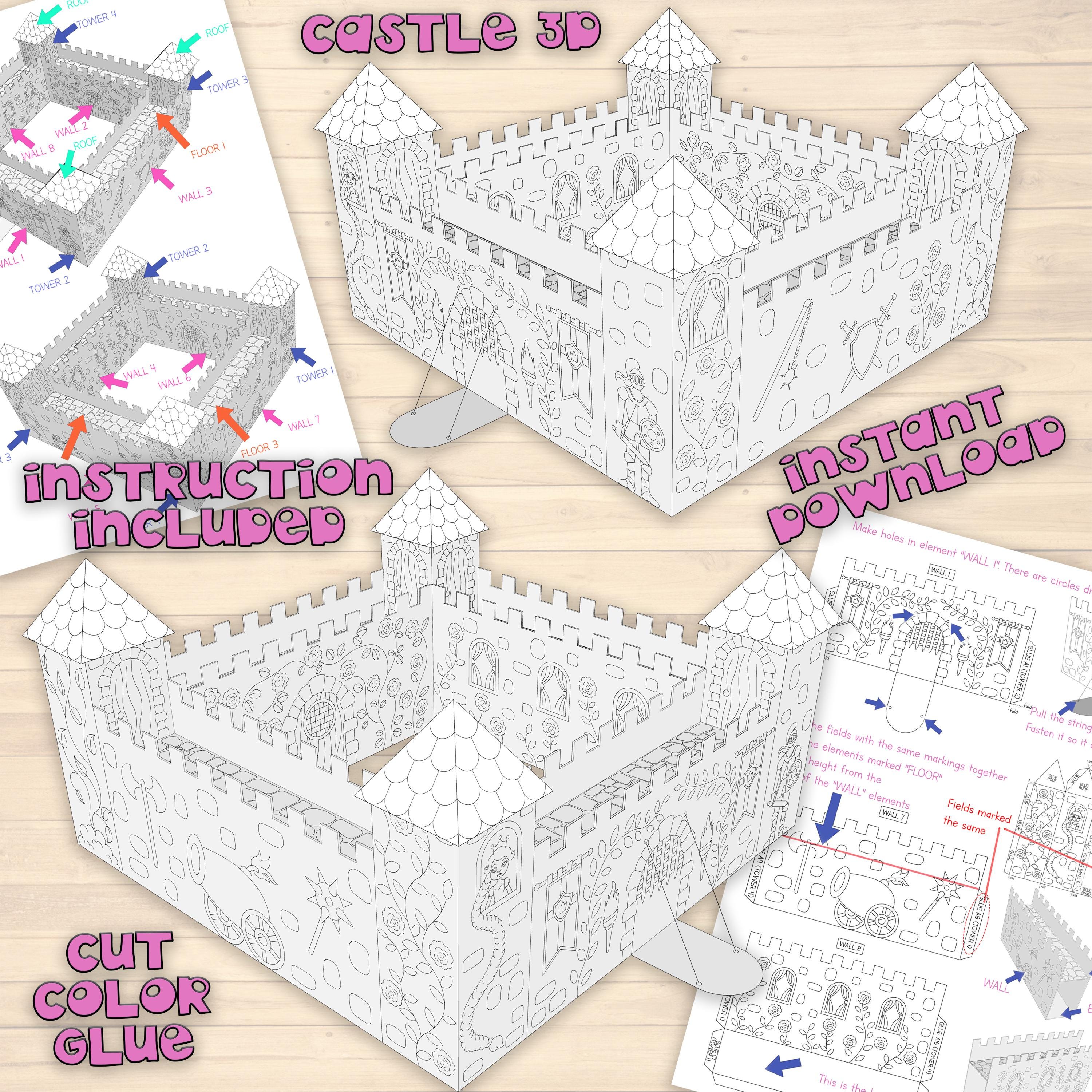Paper CASTLE 3D Printable, Printable Paper Castle for Action Figures ...
