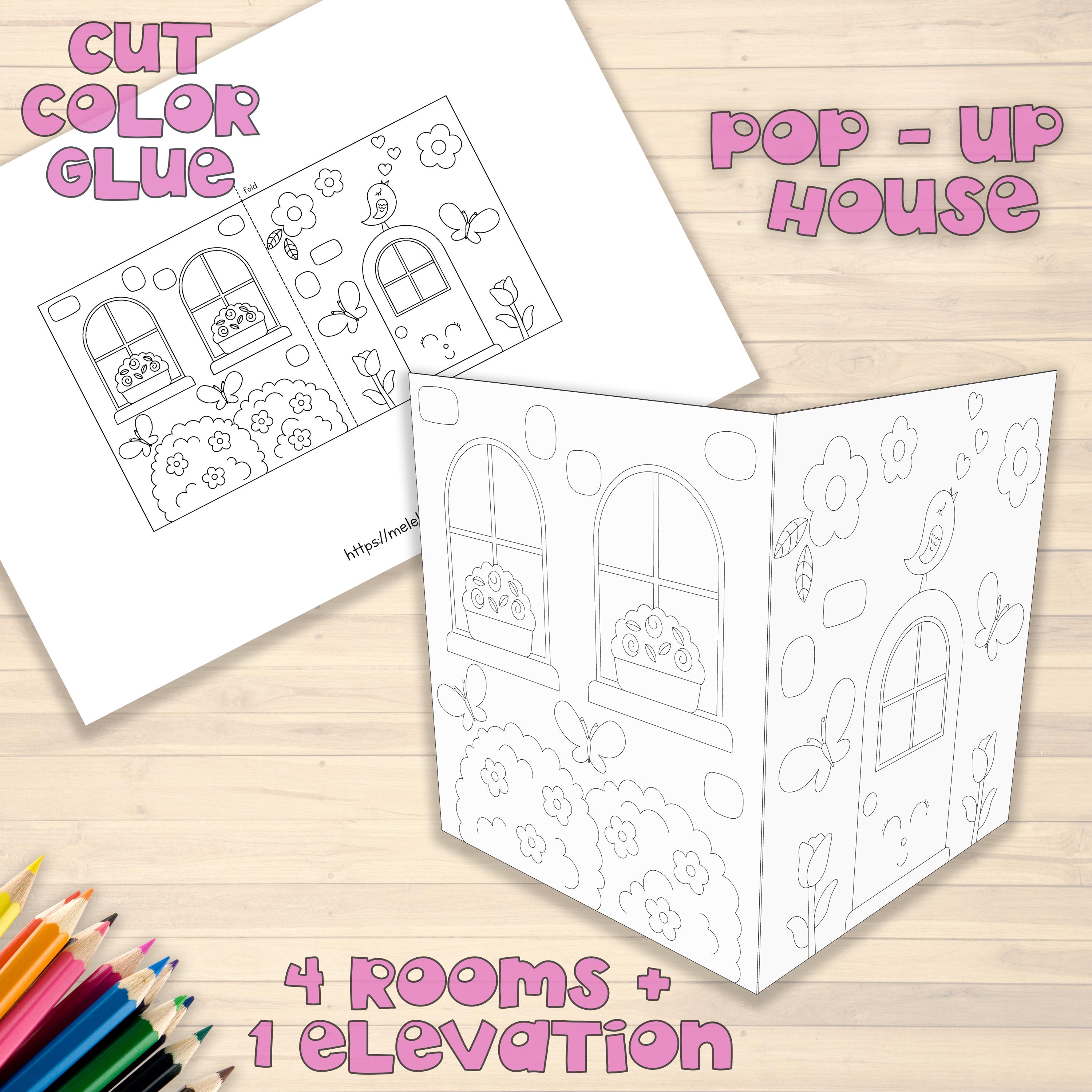 Pop-up Paper House Template Printable Craft Sheets, Activity Sheets ...