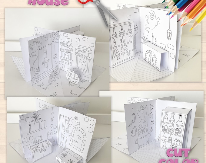 Pop-up Paper House Template Printable Craft Sheets, Activity Sheets ...