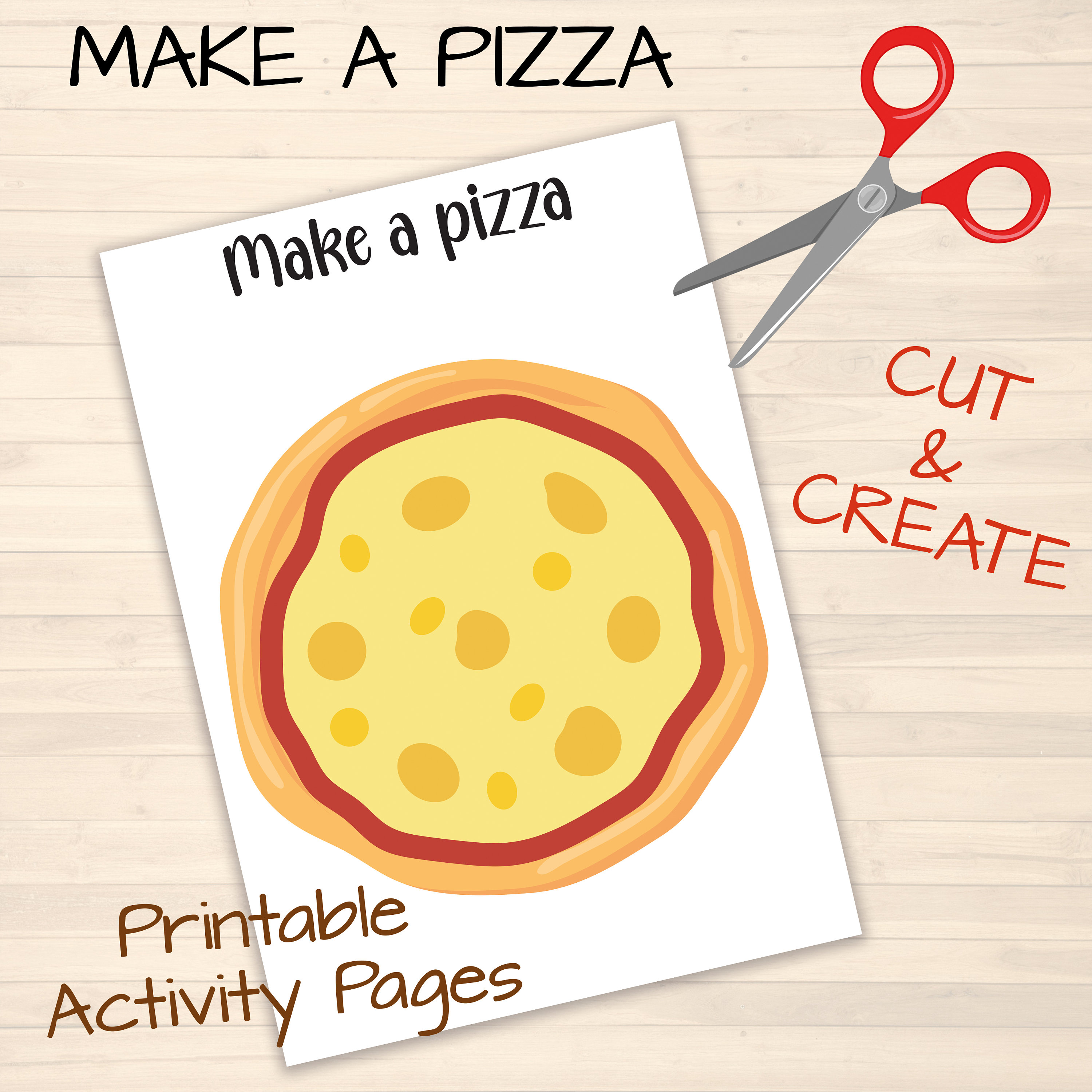 Make Your Own Pizza, Pizza Craft for Children, Pizza Cut and Create ...