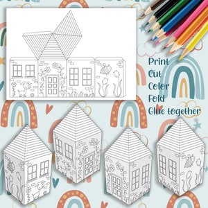 Paper Houses Template Printable Craft Sheets, Activity Sheets, Paper ...