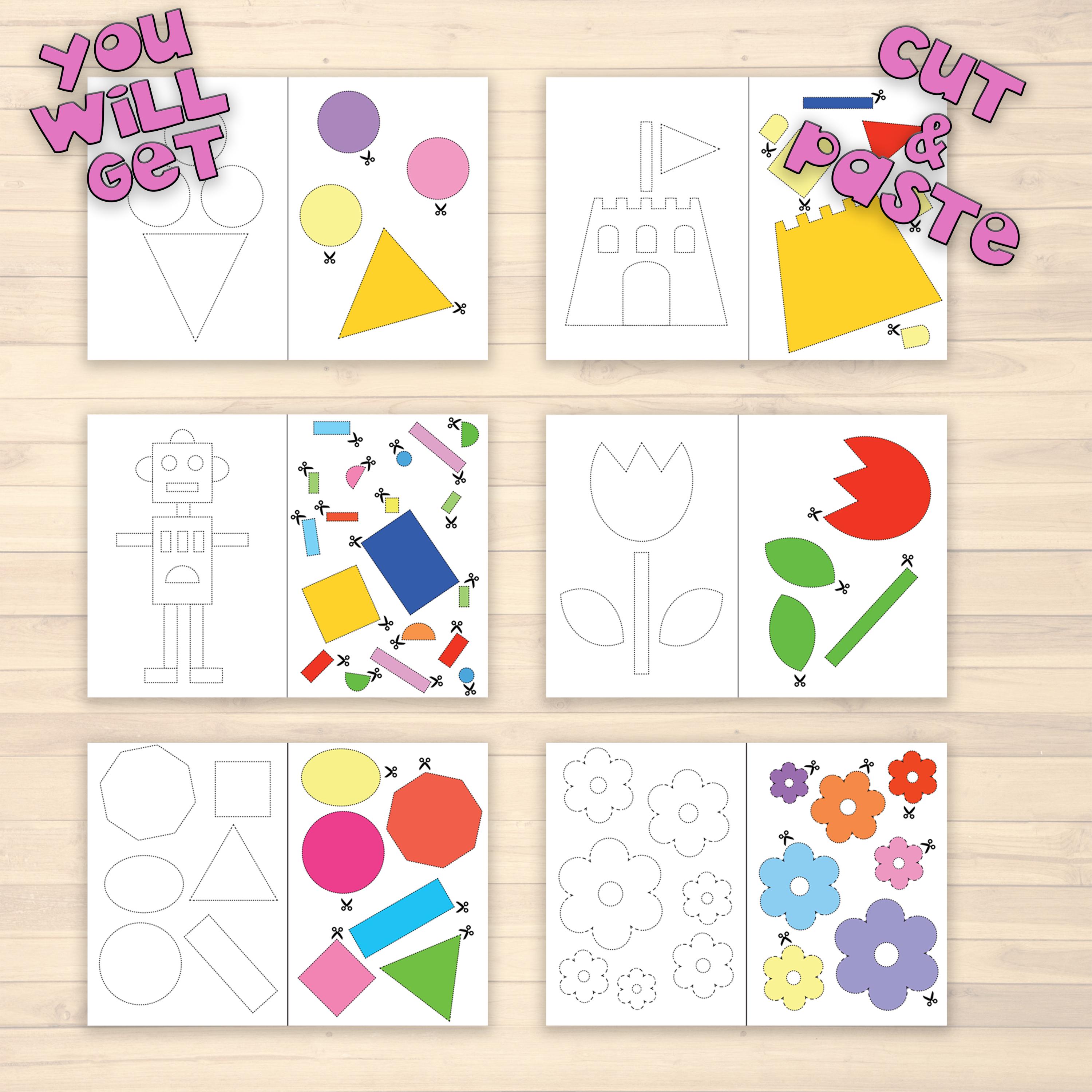 Montessori Cut and Paste Preschool Activities, Paper Kids Craft ...