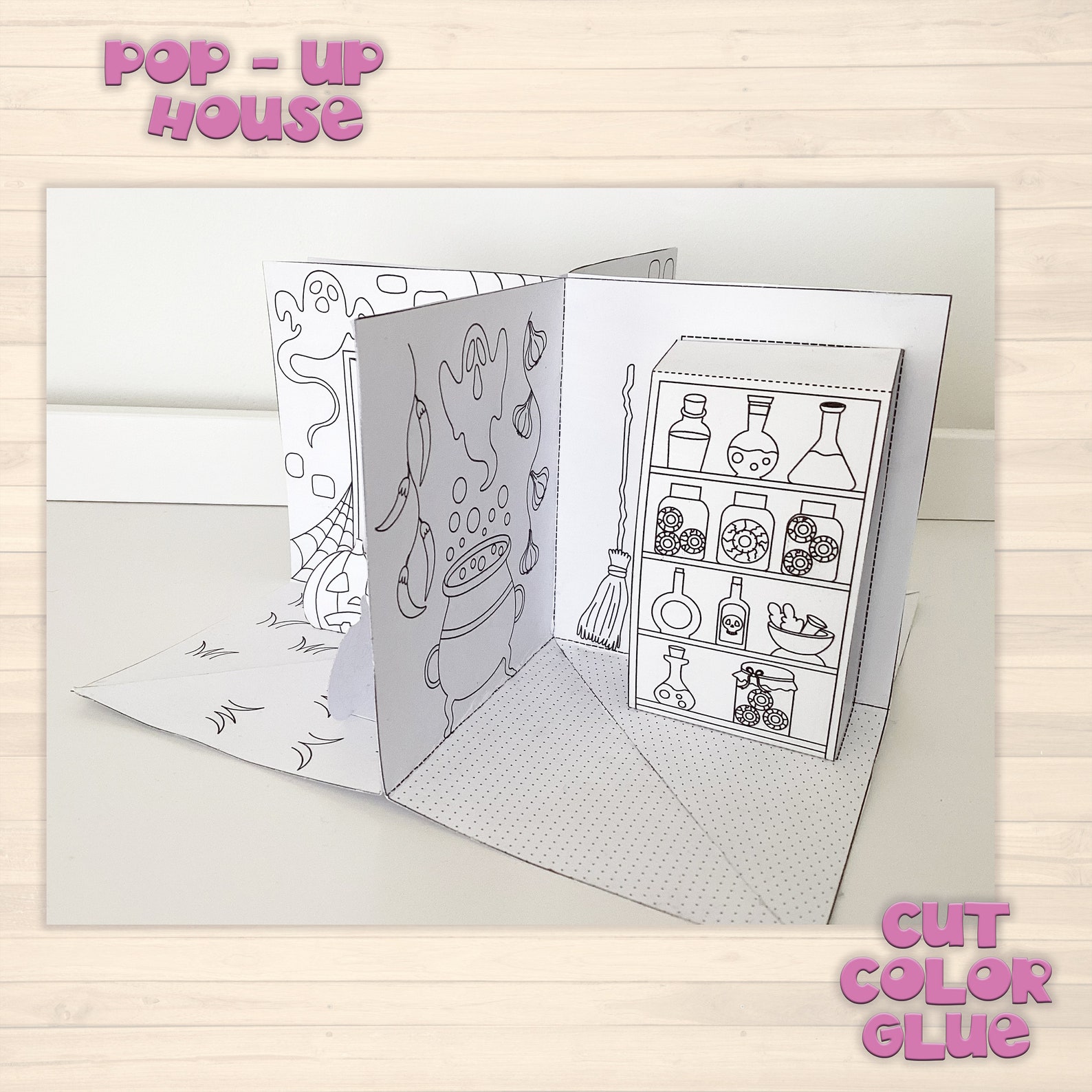 Haunted Halloween Witch Pop-up Paper House Book, Haunted House to Print ...