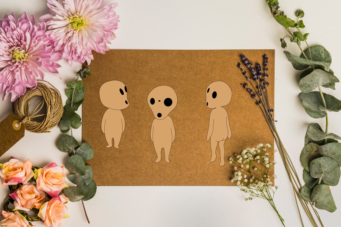 Kodama Forest Spirits Princess Mononoke SVG EPS PNG, Anime Svg, Kodama ...