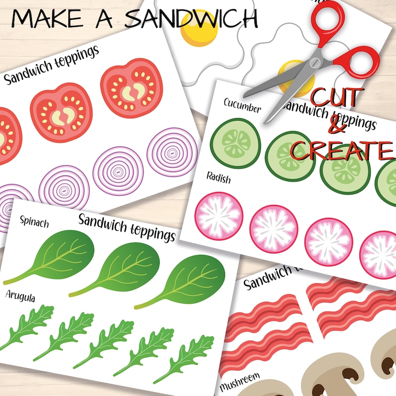 Make Your Own Sandwich, Sandwich Craft for Children, Sandwich Cut and ...