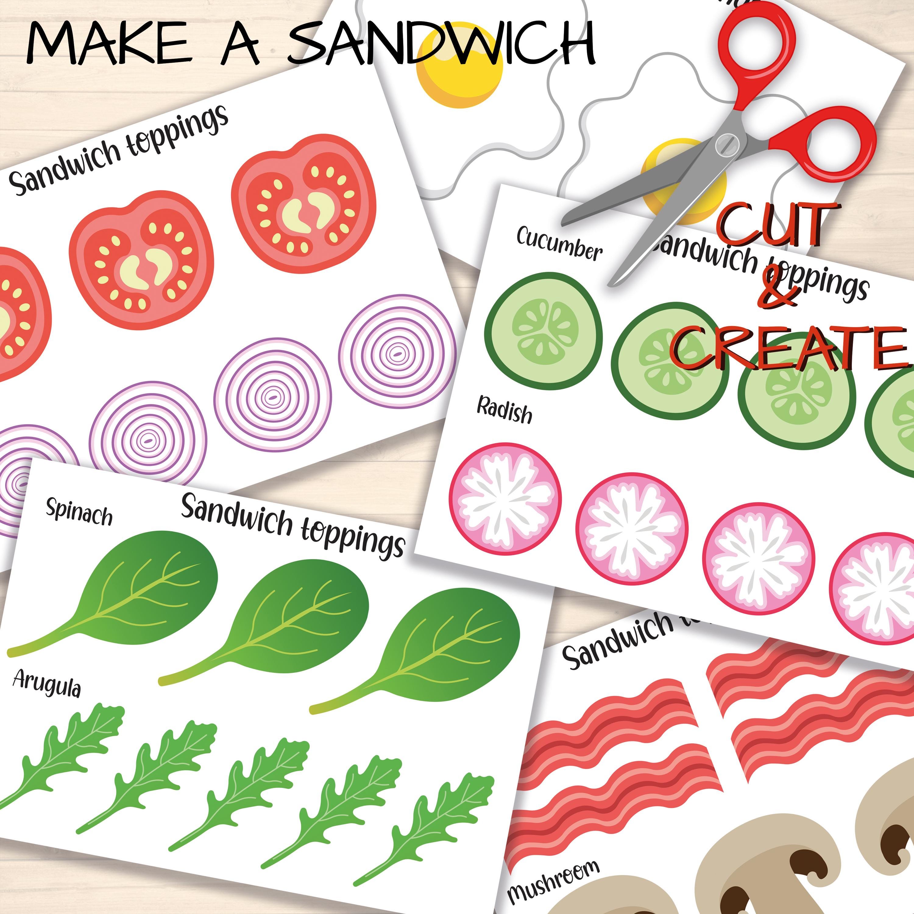 Make Your Own Sandwich, Sandwich Craft for Children, Sandwich Cut and ...