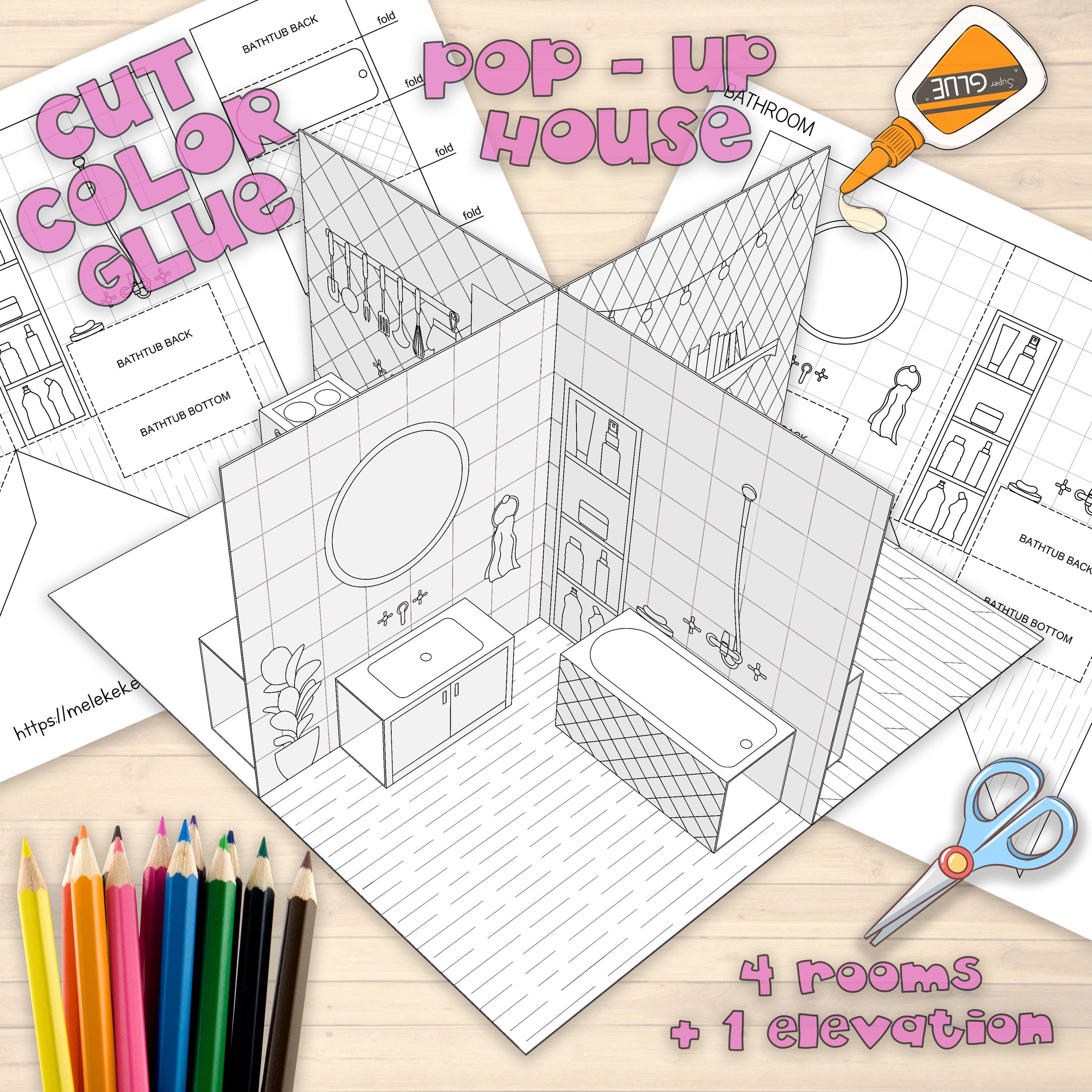 Pop-up Paper House Template Printable Craft Sheets, Activity Sheets ...