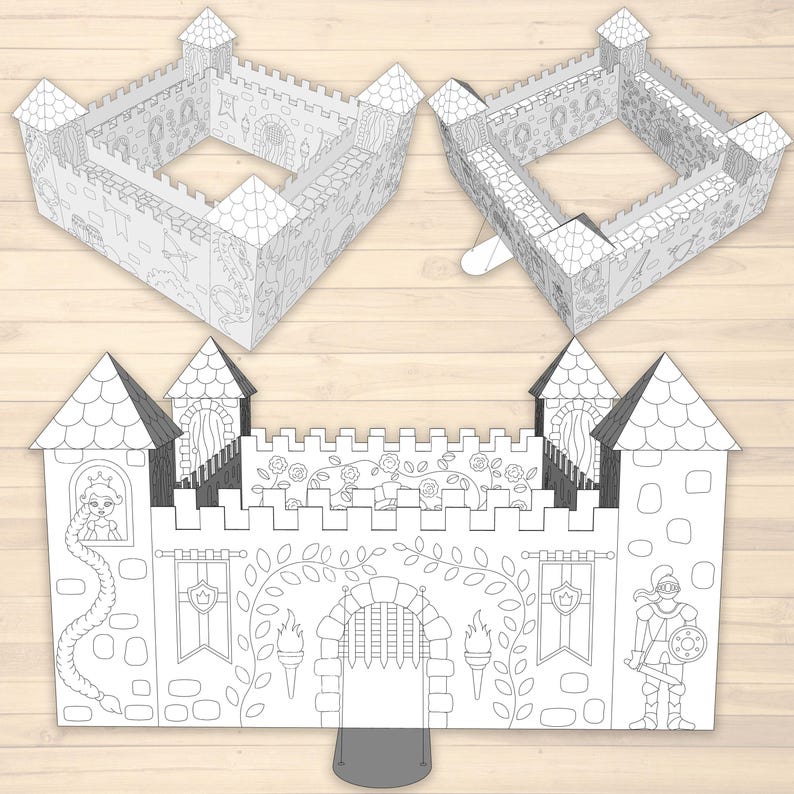Paper CASTLE 3D Printable, Printable Paper Castle for Action Figures ...