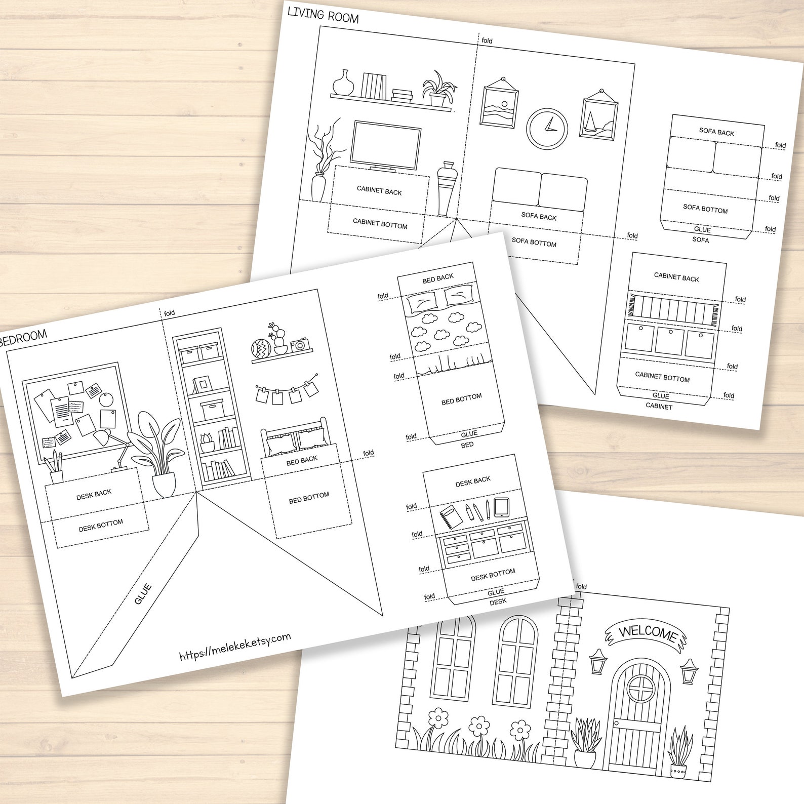 Pop-up Paper House Template Printable Craft Sheets, Activity Sheets ...