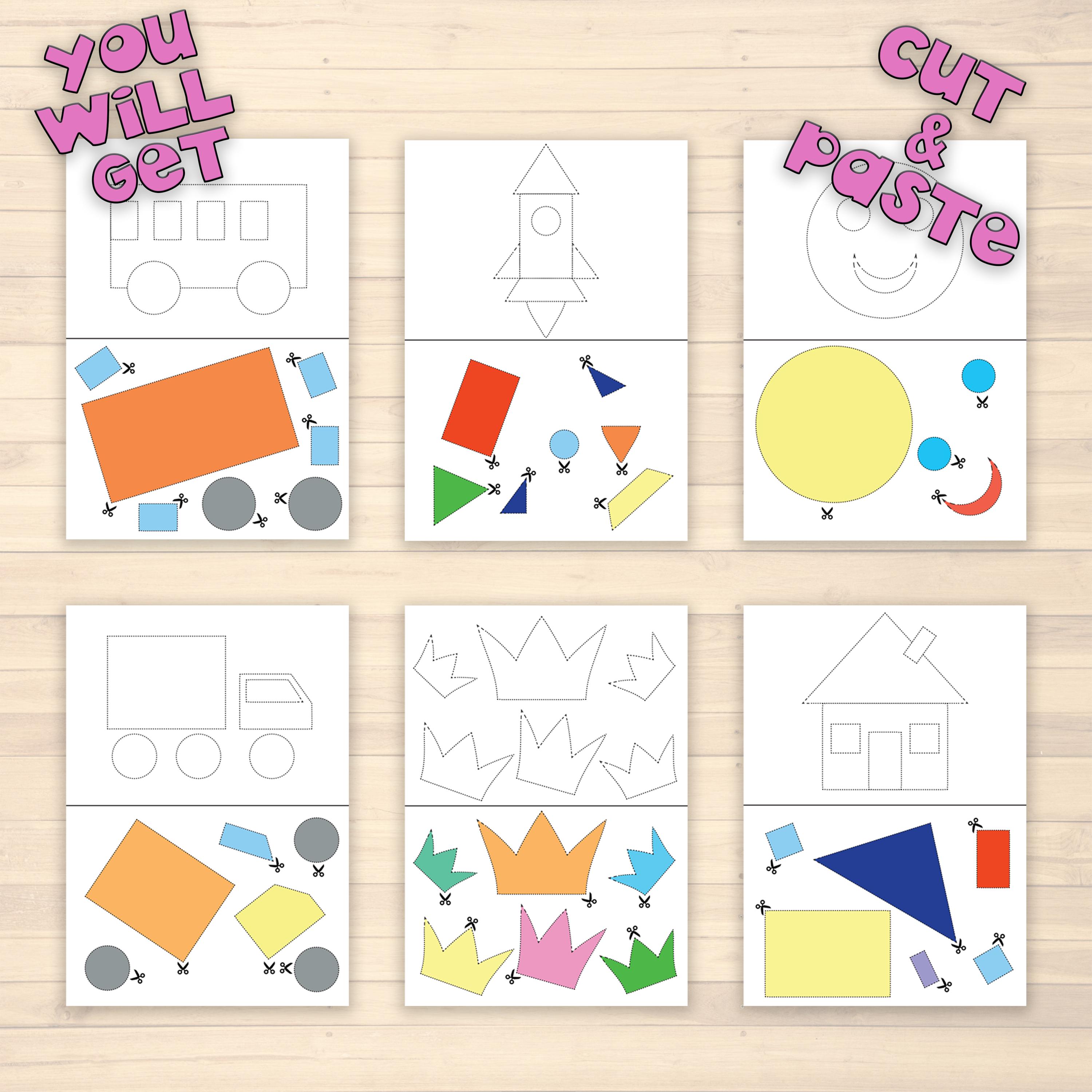 Montessori Cut and Paste Preschool Activities, Paper Kids Craft ...
