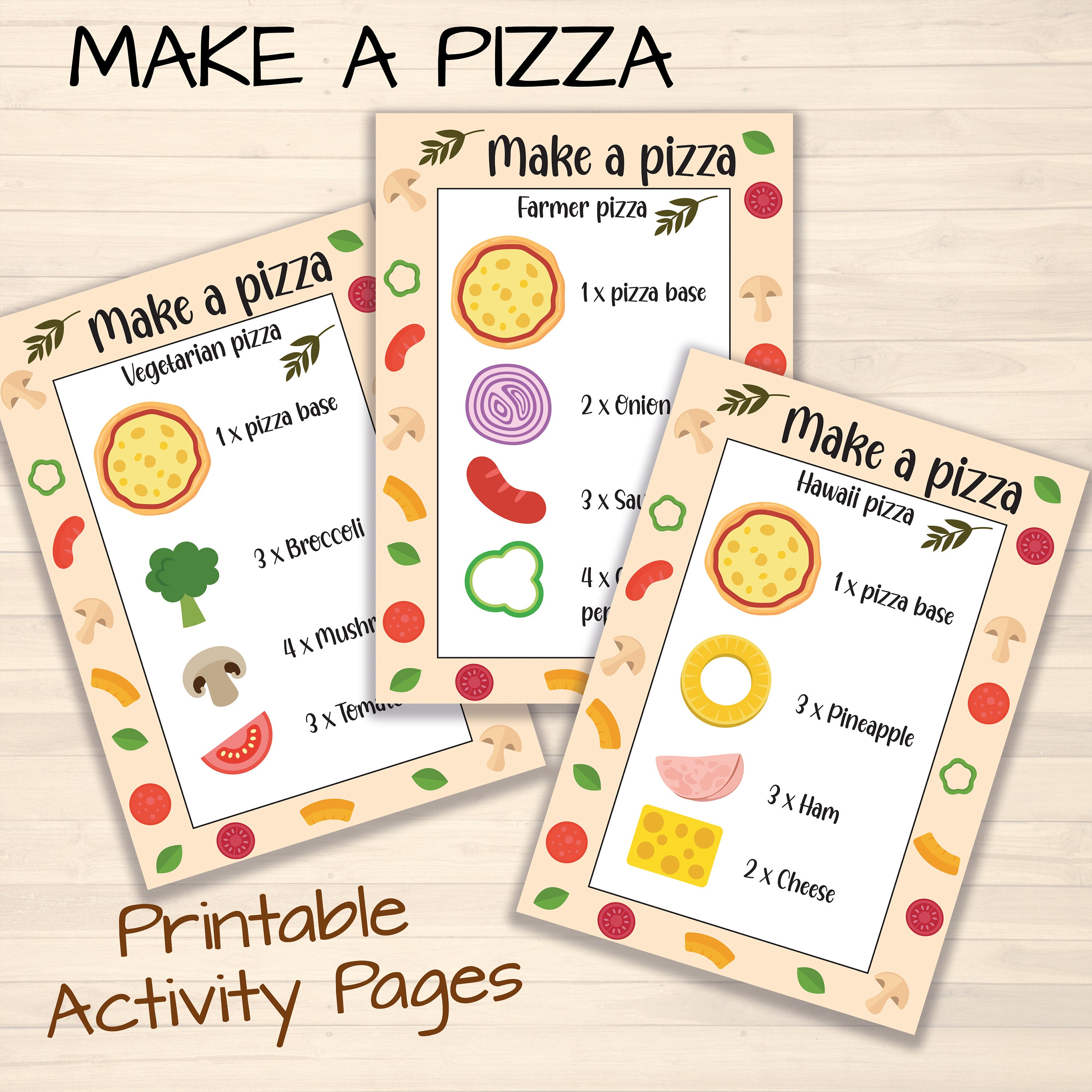 Make Your Own Pizza, Pizza Craft for Children, Pizza Cut and Create ...