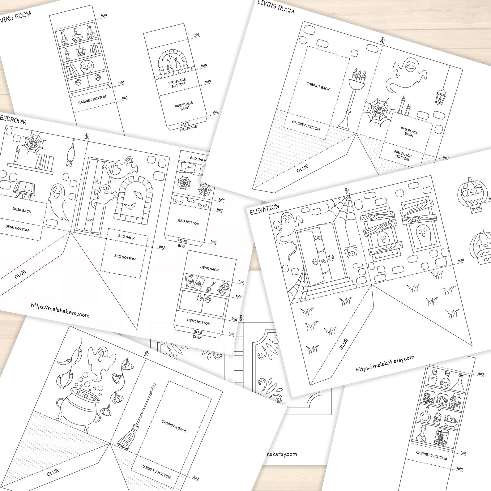 Haunted Halloween Witch Pop-up Paper House Book, Haunted House to Print ...