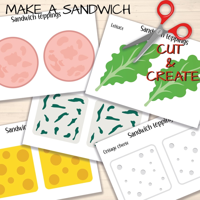 Make Your Own Sandwich, Sandwich Craft for Children, Sandwich Cut and ...
