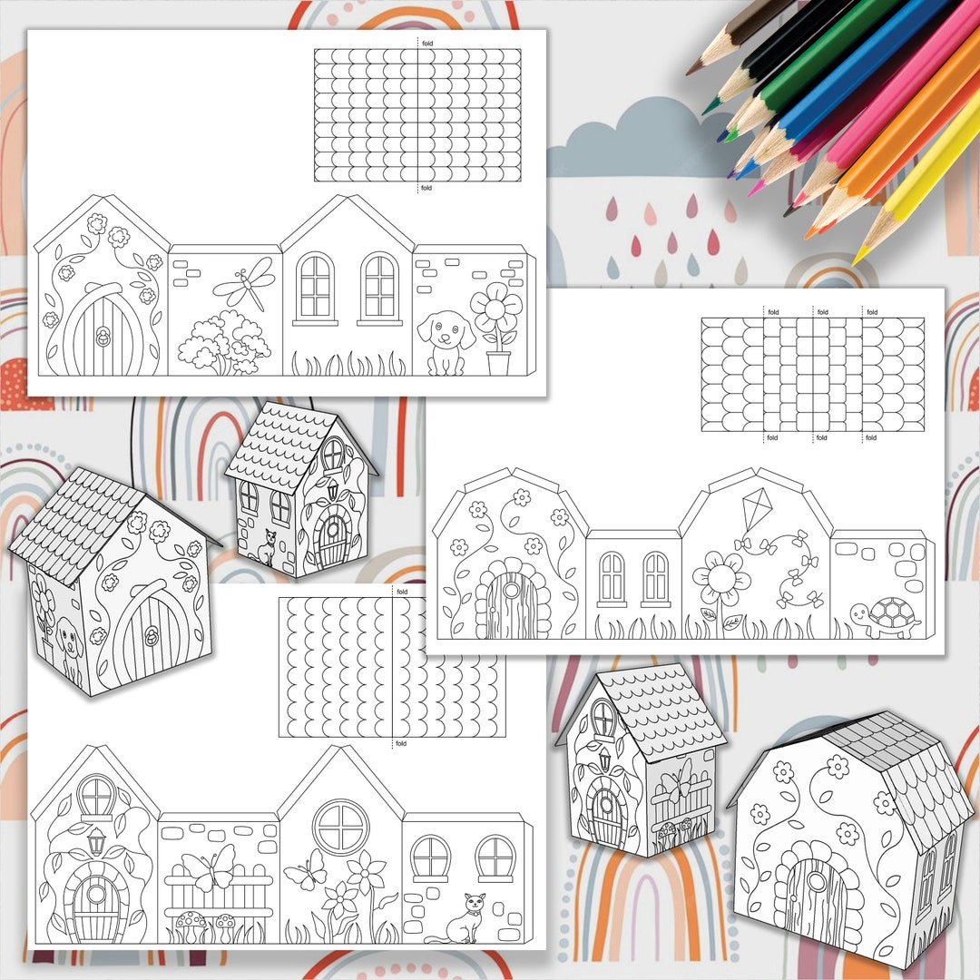 Paper Houses Template Printable Craft Sheets, Activity Sheets, Paper ...