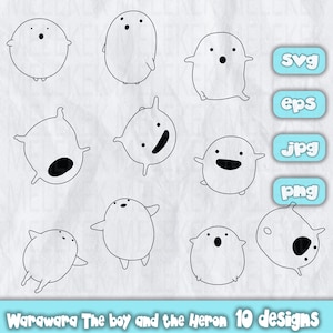 Warawara Svg, the Boy and the Heron SVG EPS PNG, Anime Svg, Ghibli Svg ...