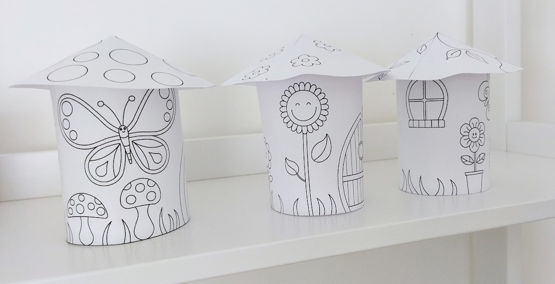 Fairy Paper Houses Template Printable Craft Sheets, Activity Sheets ...