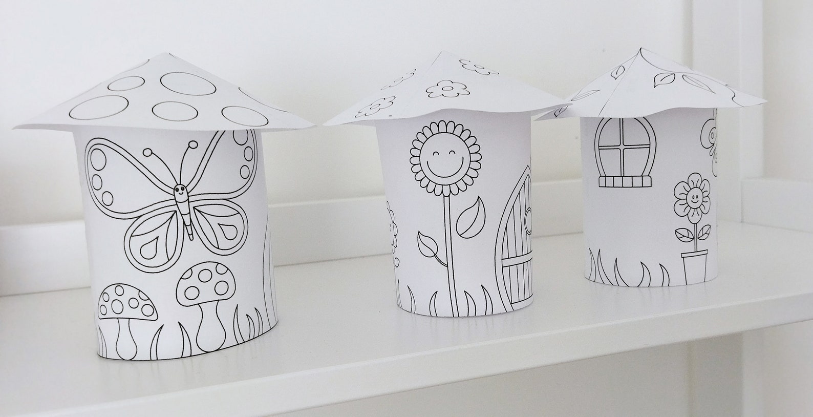 Fairy Paper Houses Template Printable Craft Sheets, Activity Sheets ...