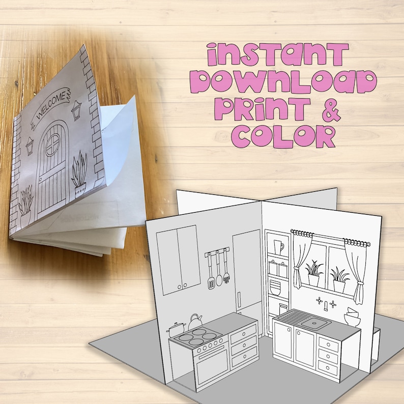 Pop-up Paper House Template Printable Craft Sheets, Activity Sheets ...