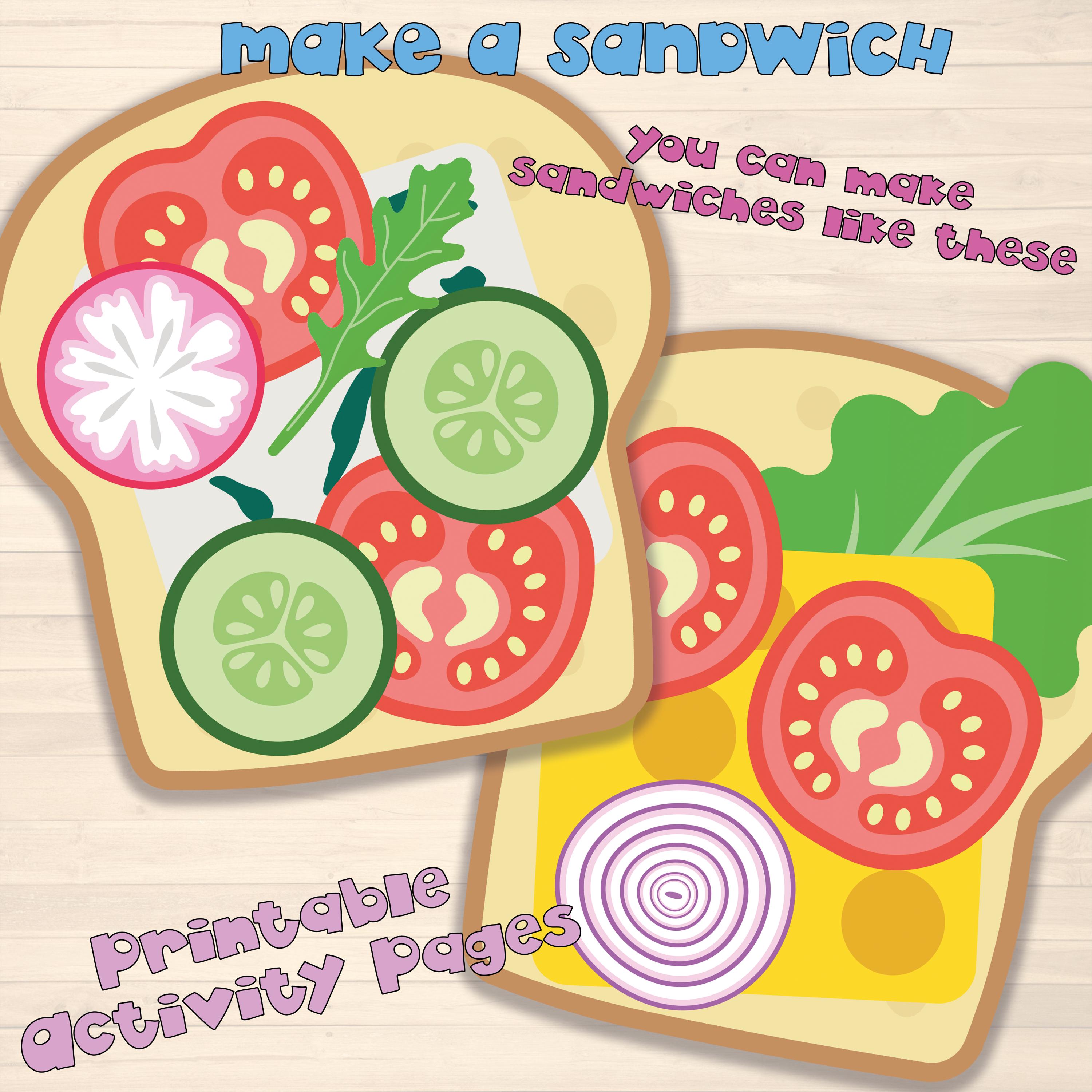 Make Your Own Sandwich, Sandwich Craft for Children, Sandwich Cut and ...
