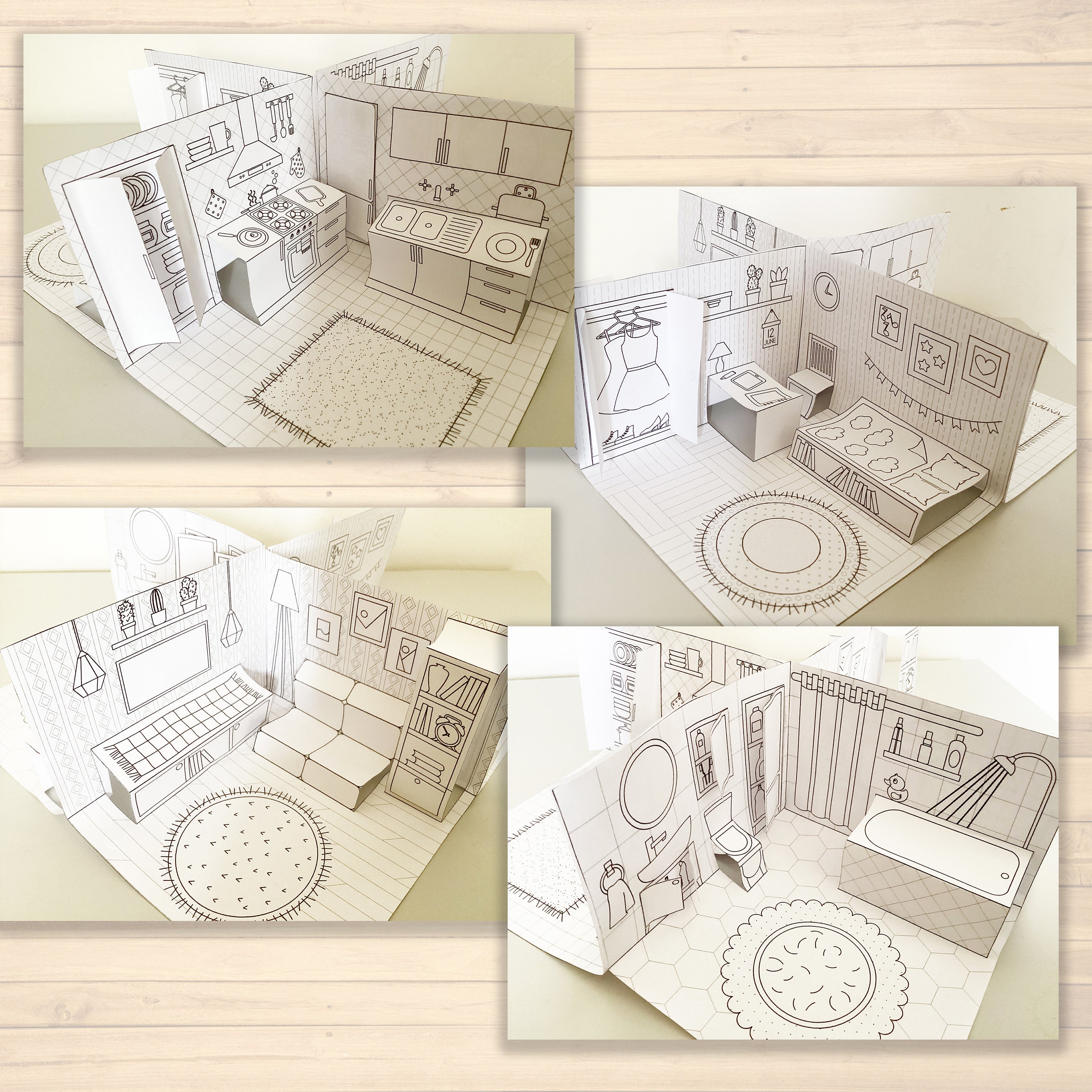 Pop-up Paper House Template Printable Craft Sheets, Activity Sheets ...