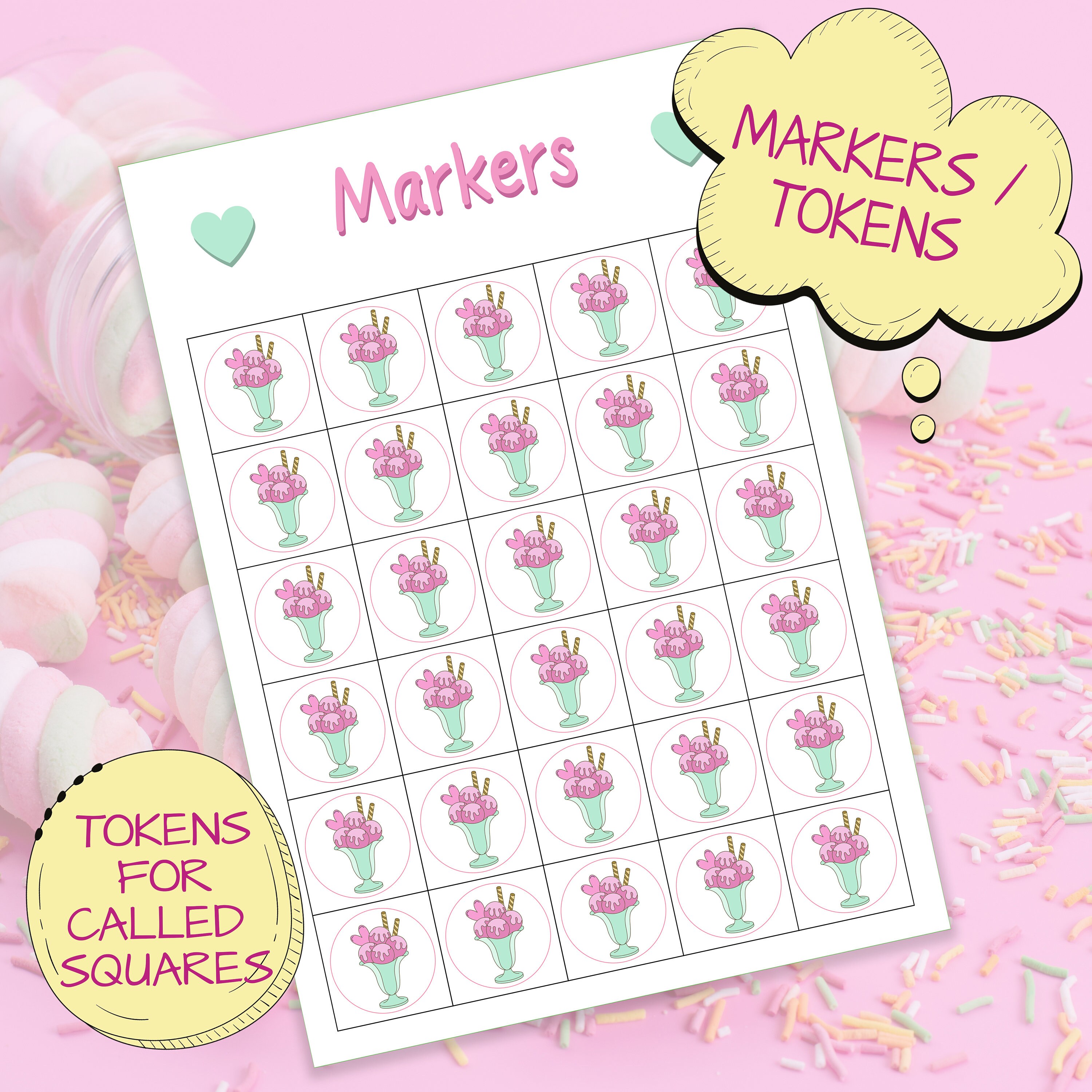 Sweet Treat Bingo, 30 Sweet Treat Bingo Cards, Party Game, Summer ...