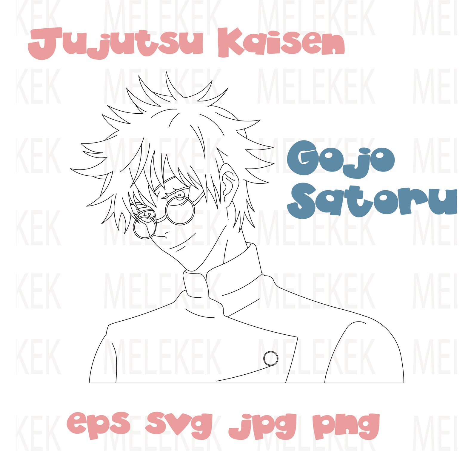 Gojo Satoru SVG EPS PNG, Anime Svg, Jujutsu Kaisen Digital Download ...