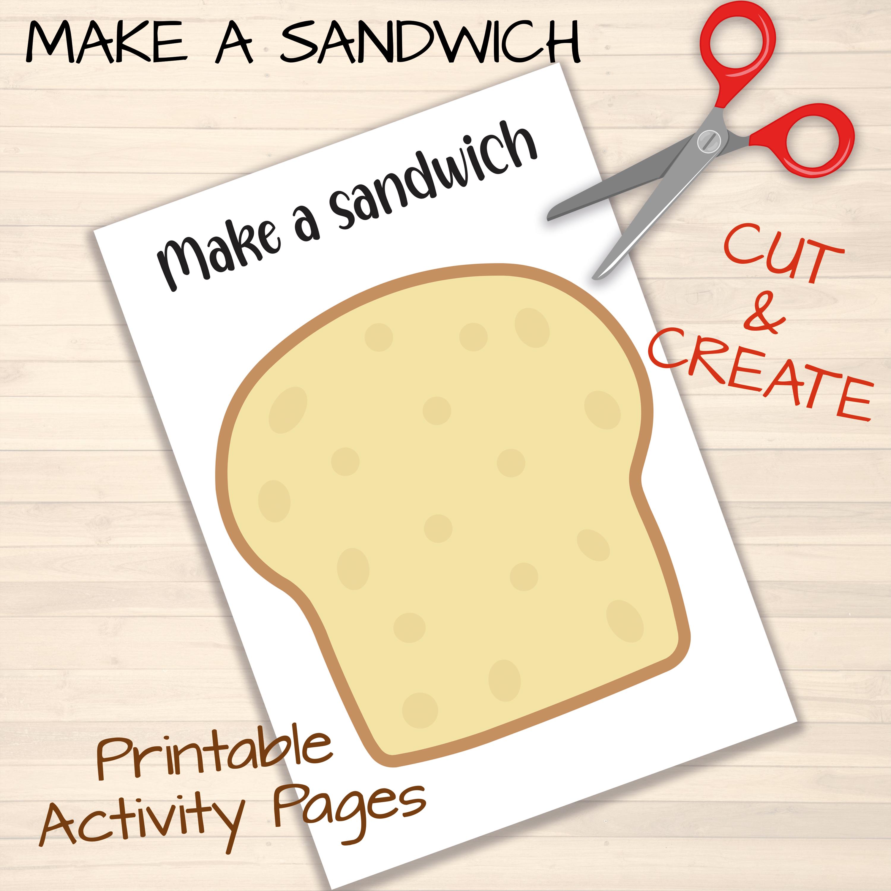 Make Your Own Sandwich, Sandwich Craft for Children, Sandwich Cut and ...