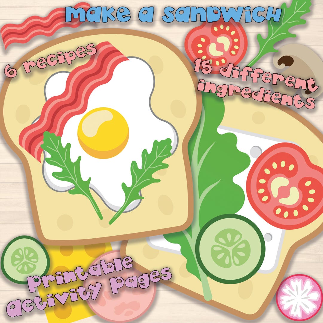 Make Your Own Sandwich, Sandwich Craft for Children, Sandwich Cut and ...