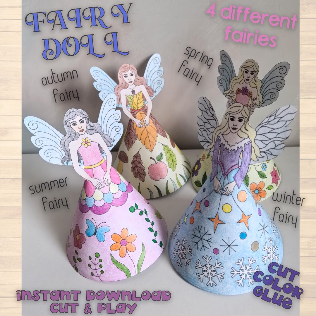 Fairies Template Printable Craft Sheets, Fairy Paper Doll 3D Activity ...