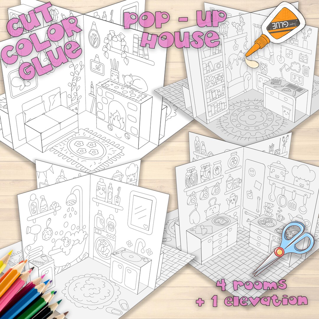 Pop-up Paper House Template Printable Craft Sheets, Activity Sheets ...