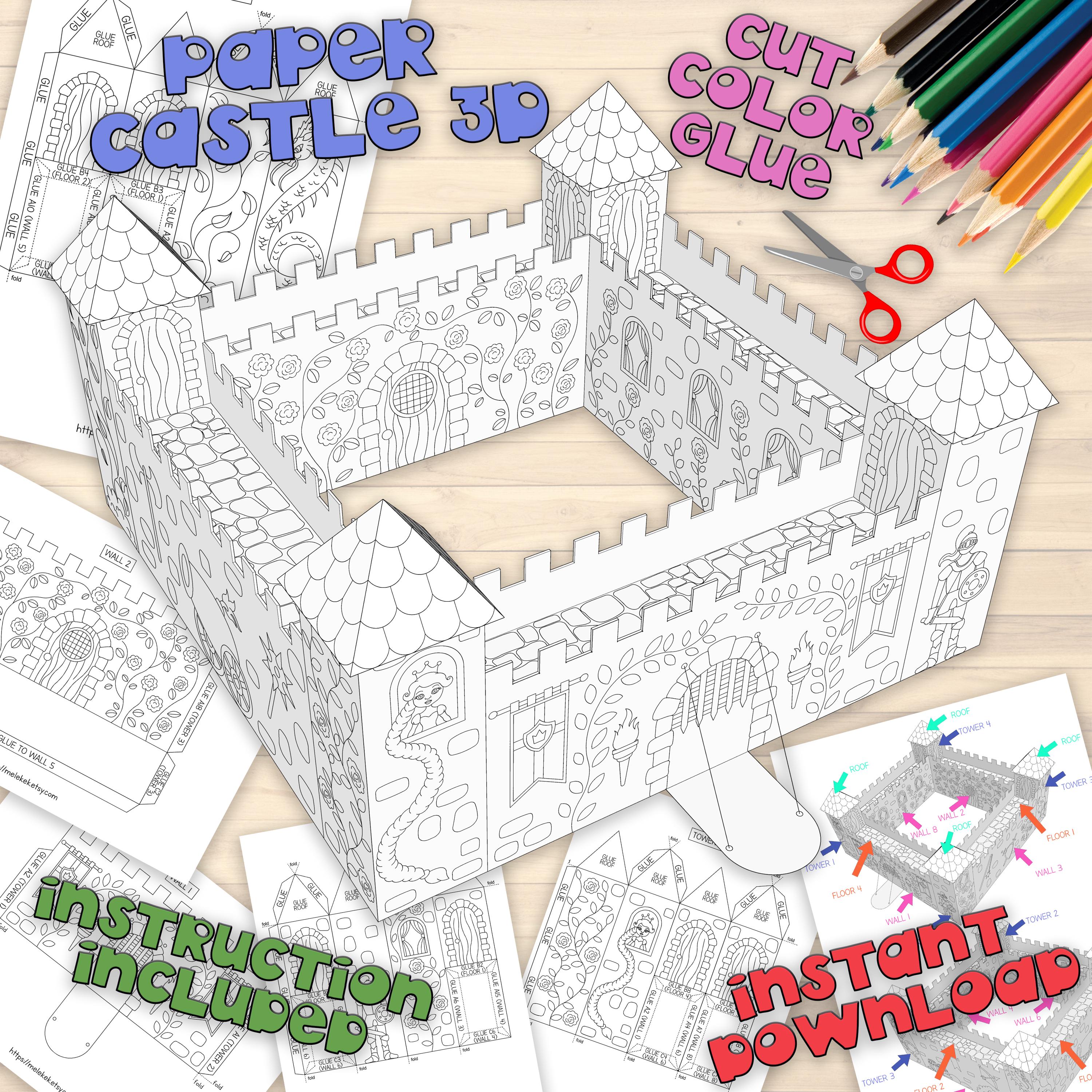 Paper CASTLE 3D Printable, Printable Paper Castle for Action Figures ...