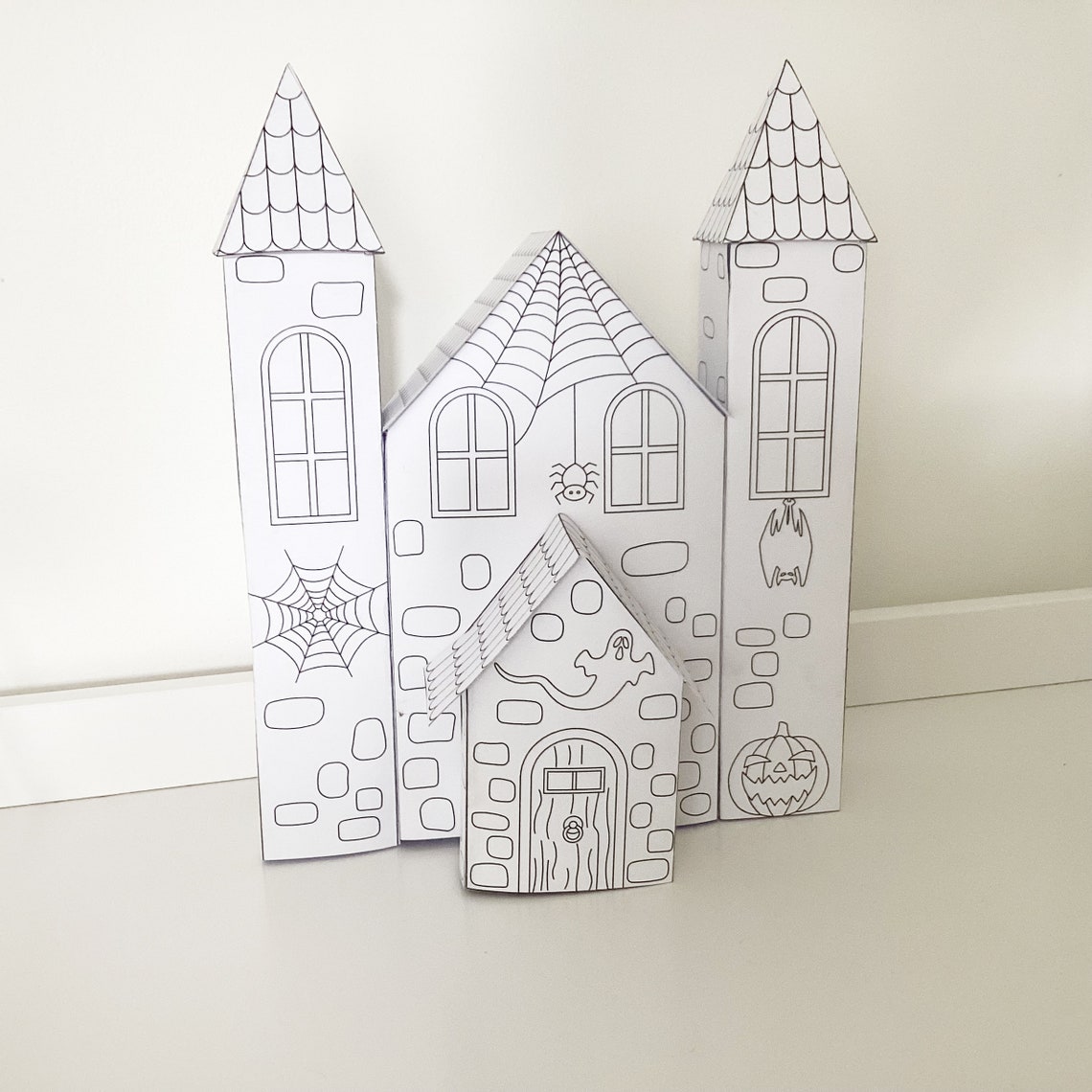 Halloween Paper House Template Printable, Haunted Paper House ...