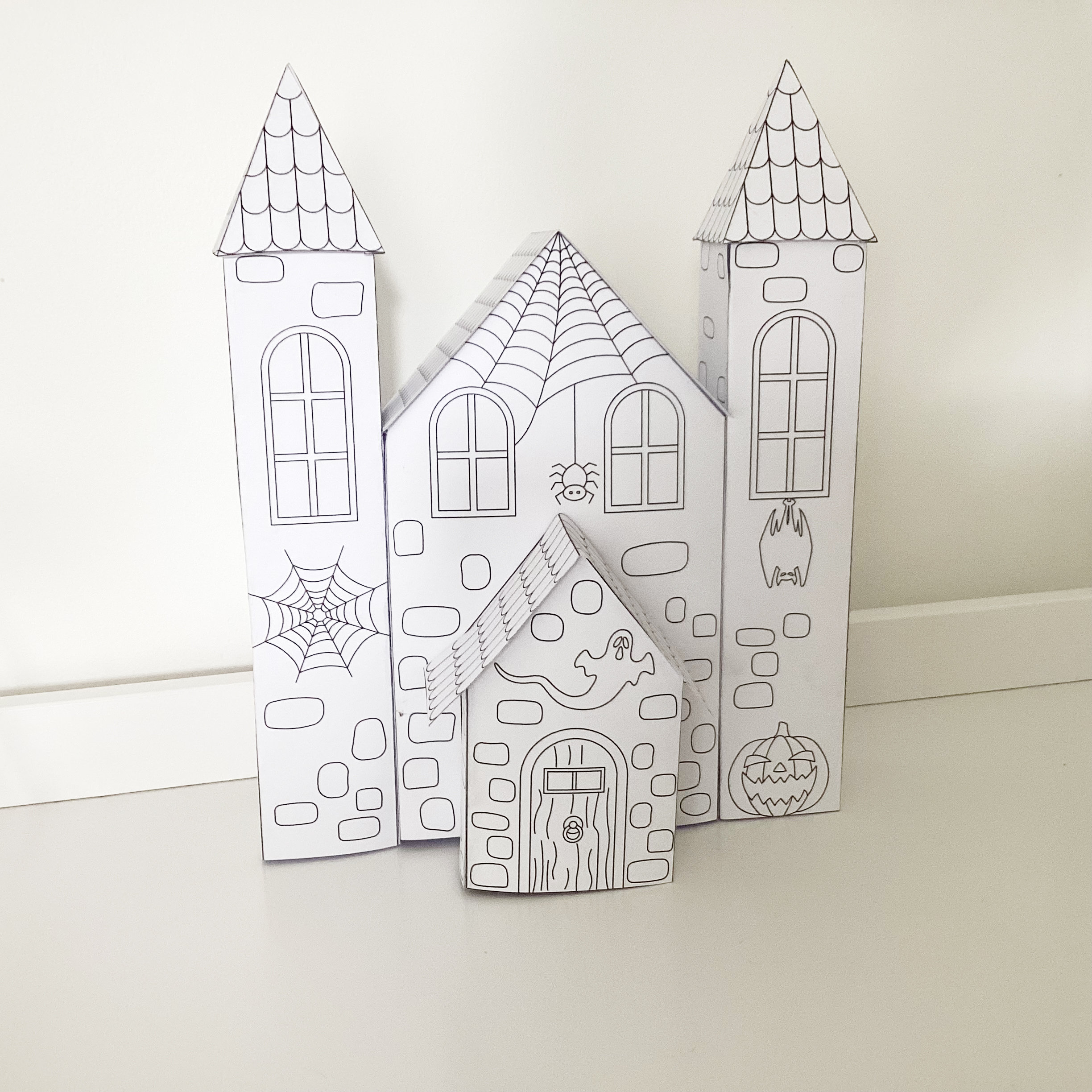 Halloween Paper House Template Printable, Haunted Paper House ...