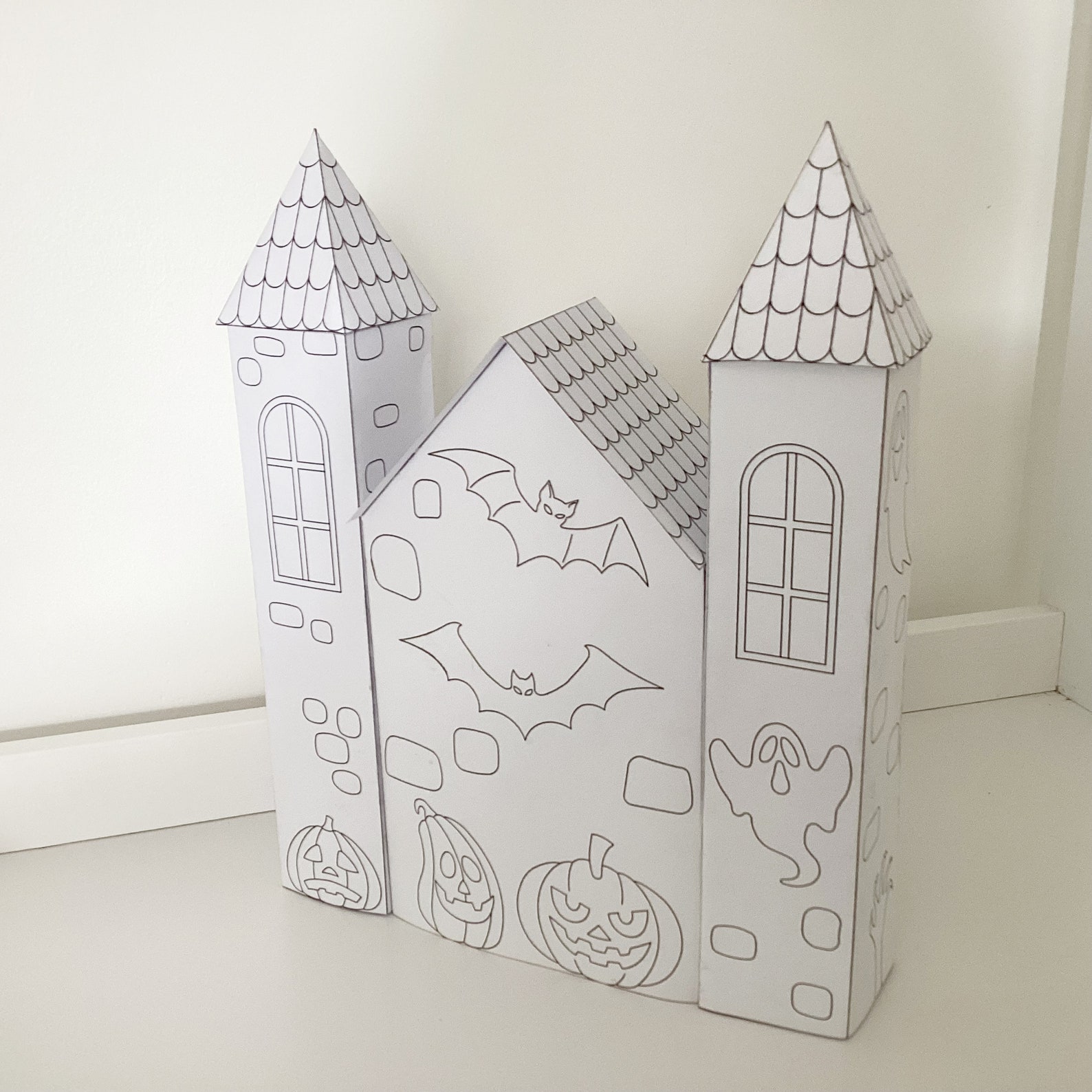 Halloween Paper House Template Printable, Haunted Paper House ...