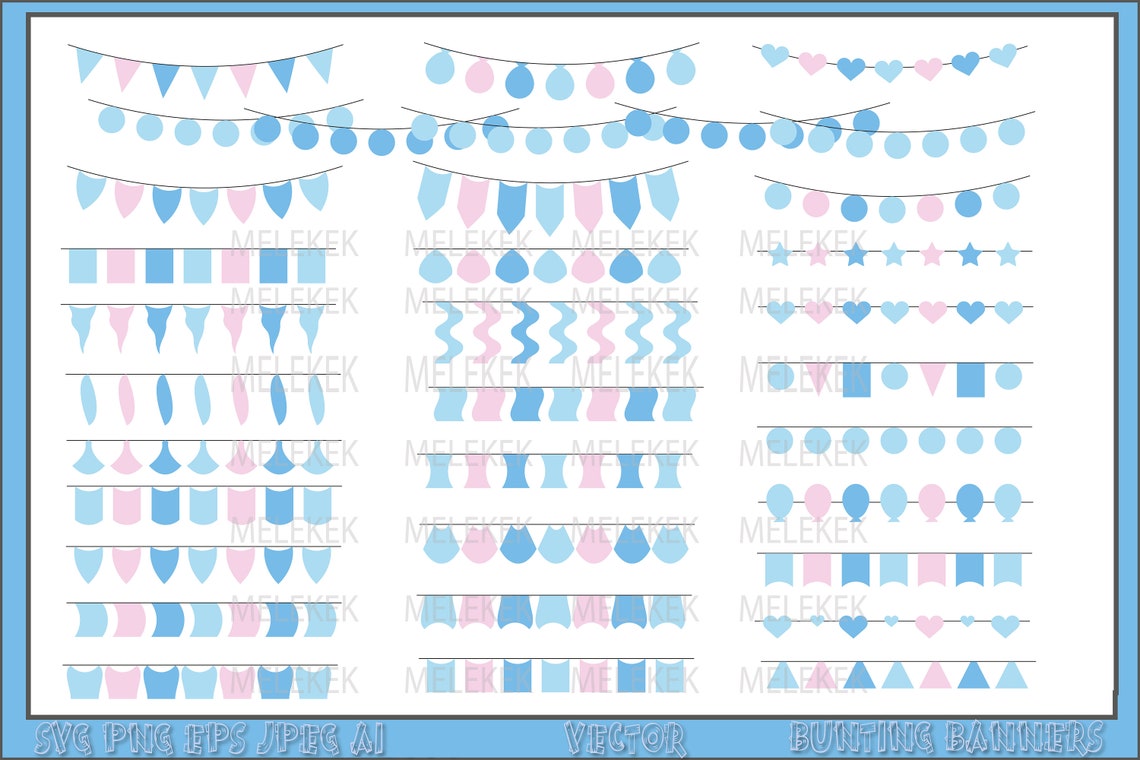 Bunting Banners SVG Png Jpg Eps Bundle Birthday Banner Svg - Etsy